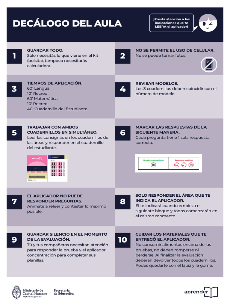 Decálogo DEL AULA Aprender 6 | PDF