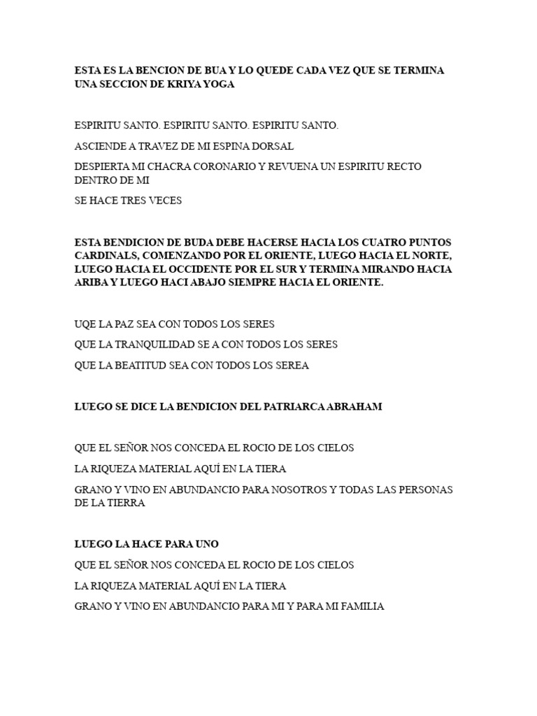 Esta Es La Bencion de Bua y Lo Quede Cada Vez Que Se Termina Una ...