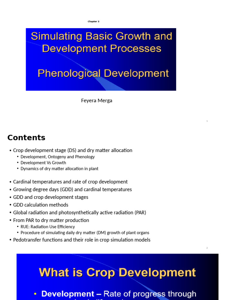 Lecture-3-Simulating Basic Crop Development Stages | PDF | Loam | Soil