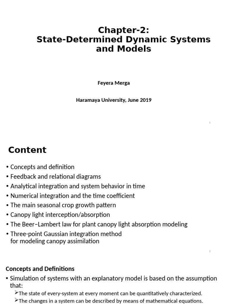 Dynamic Systems Modeling in Agriculture | PDF | Variable (Mathematics ...
