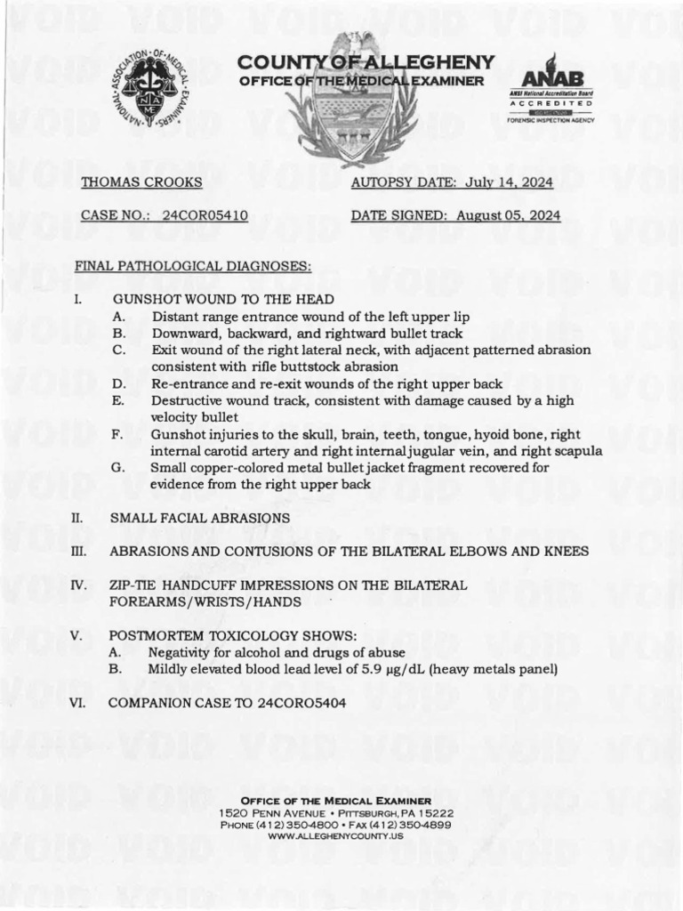 Autopsy Report: Gunshot Wound Analysis | PDF | Heart Valve | Heart