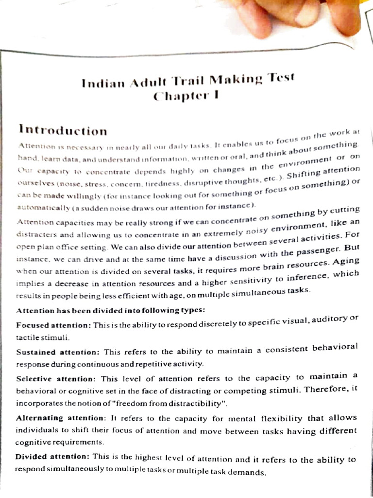 Adult Trail Making Test | PDF