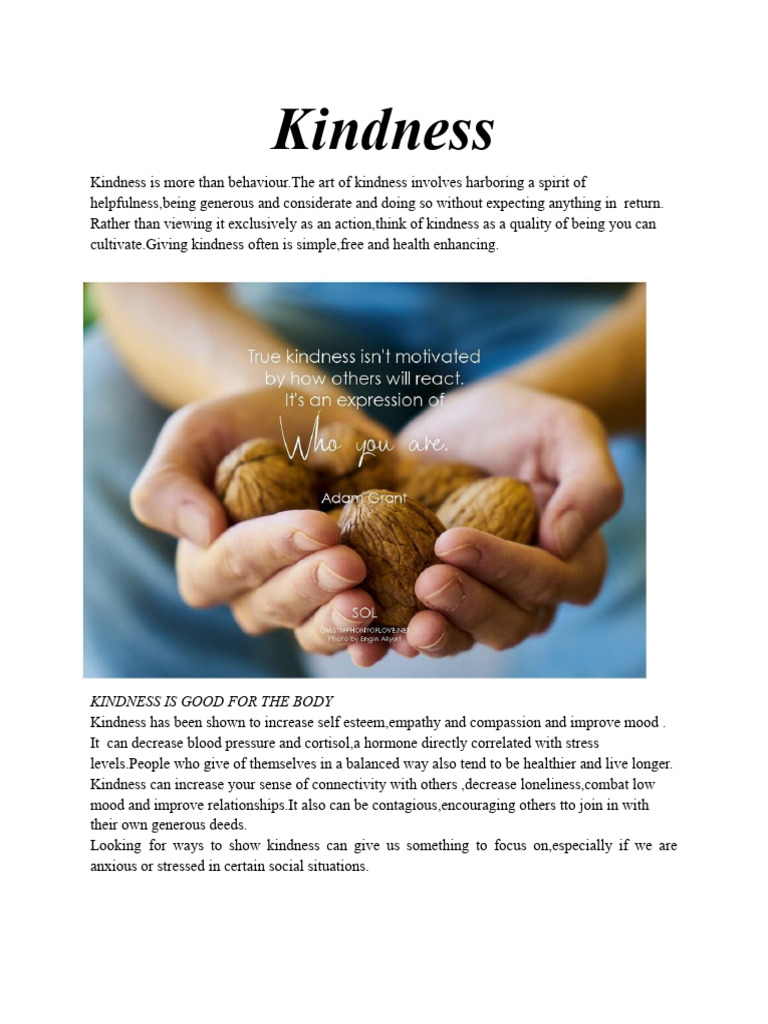 Kindness | PDF | Mental Health | Mood (Psychology)