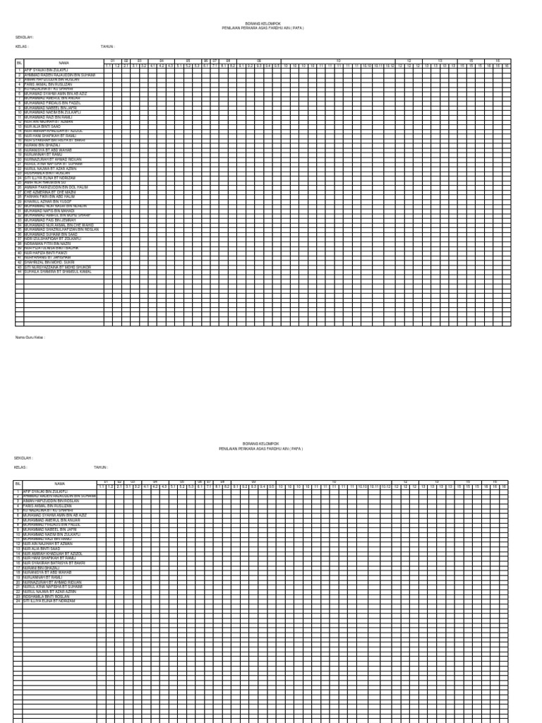 Borang Kelompok Pafa | PDF