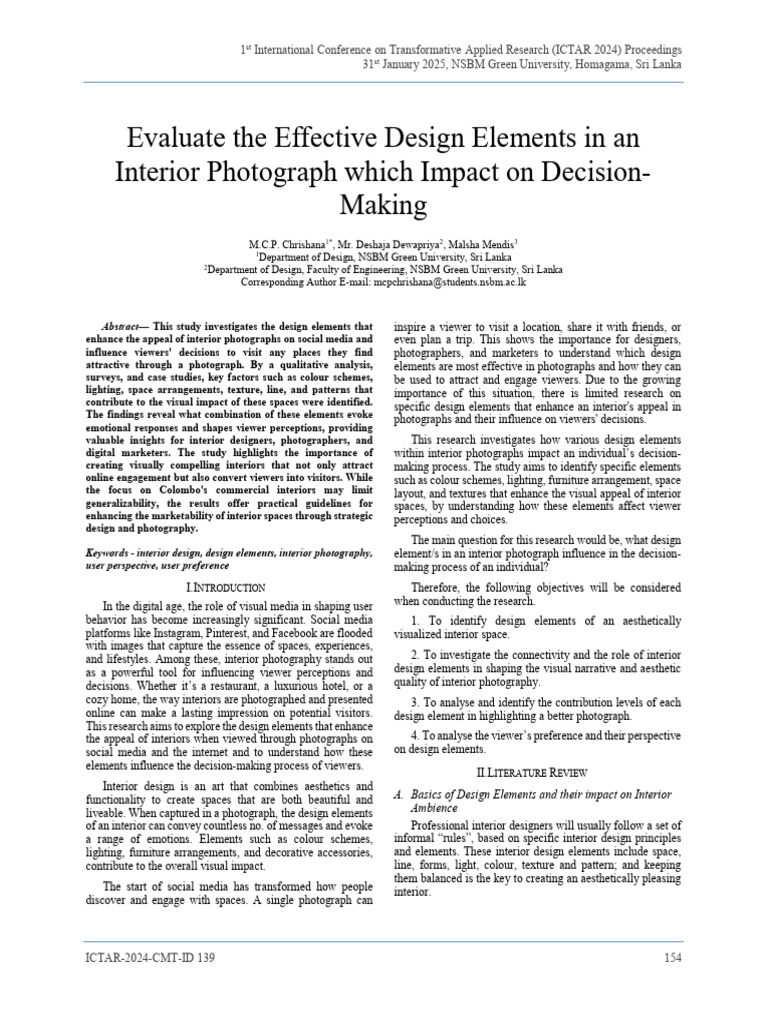Evaluate The Effective Design Elements I | PDF | Lighting | Interior Design