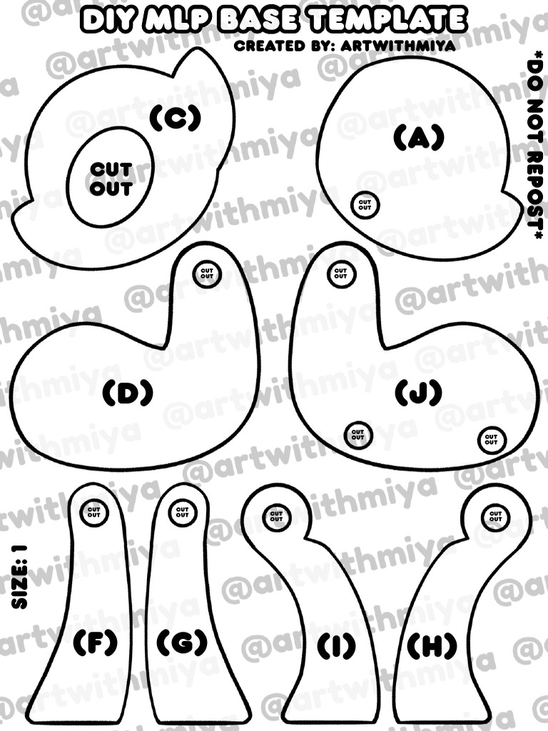 DIY Posable MLP Base Template (Size 1)-1 | PDF