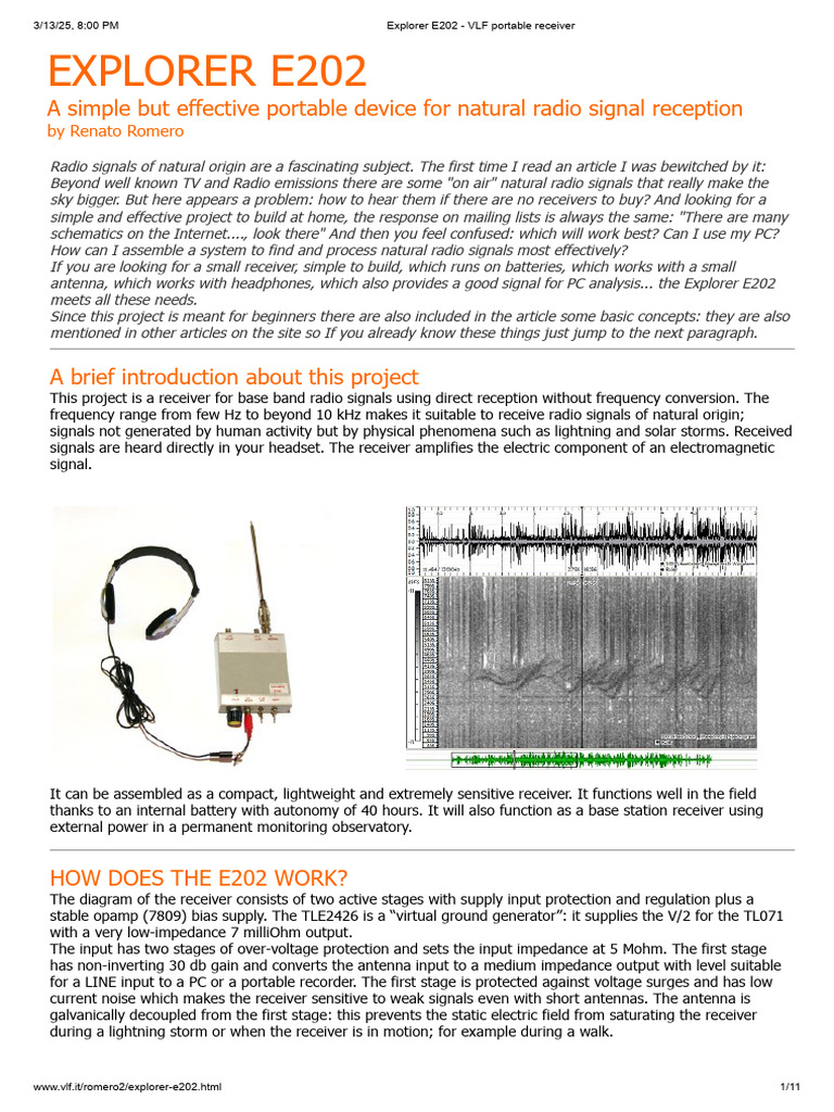 Explorer E202: Portable VLF Receiver | PDF | Antenna (Radio) | Headphones