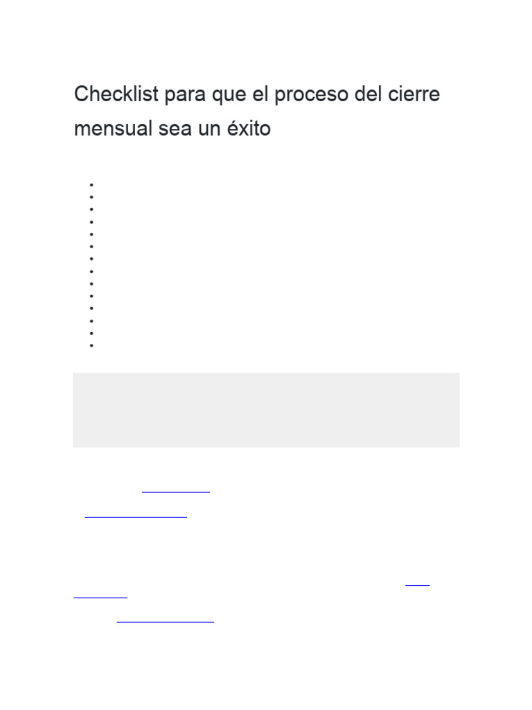 Checklist para un Cierre Contable Eficaz | PDF | Contabilidad | Cuentas ...