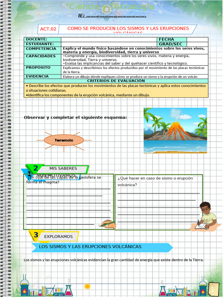 B-1º Act 6cyt Und 6 | PDF | Volcán | Temblores