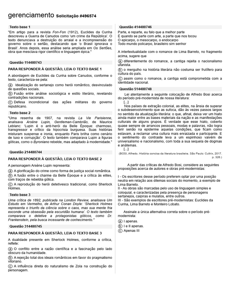 2ª Série 1 - 2º BIM (P1) - Simulado Enem Literatura | PDF | Sherlock Holmes | Romantismo