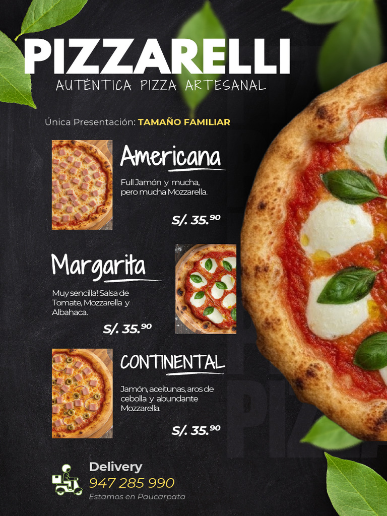 Menú Pizzarelli | PDF | Pizza | Cocina
