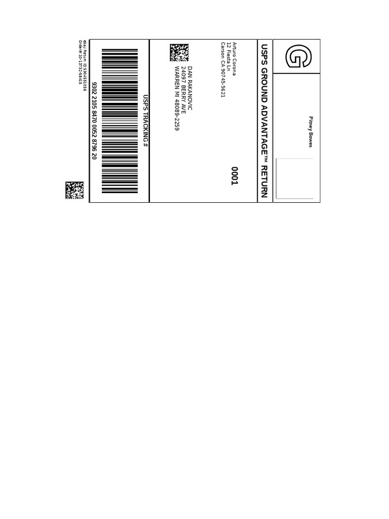 Ebay Return Shipping Label | PDF