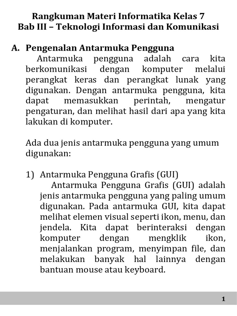 Rangkuman Materi Informatika Kelas 7 Bab 3 Qdan 4 | PDF
