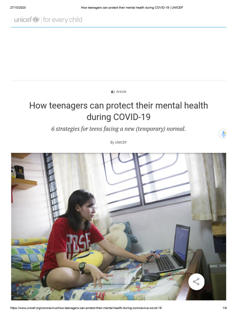 How Teenagers Can Protect Their Mental Health During COVID-19 _ UNICEF ...