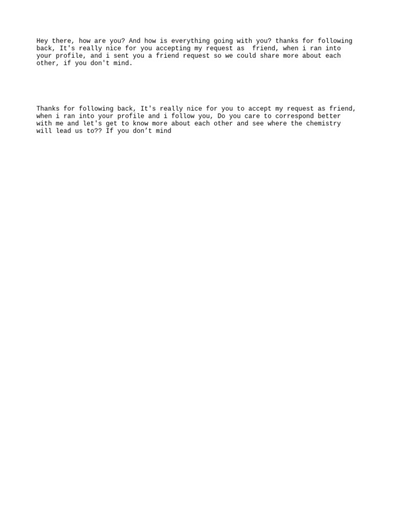 Friendly Introduction and Connection Request | PDF