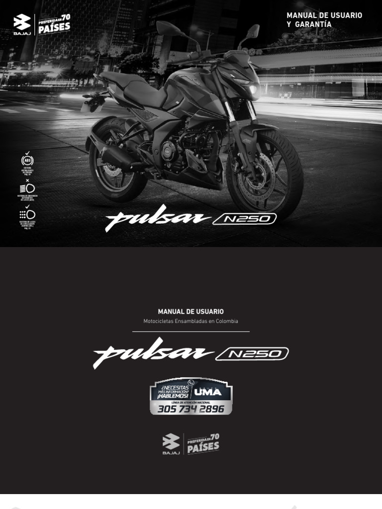 Manual de Usuario BAJAJ PULSAR N 250 | PDF | Motocicleta | Embrague