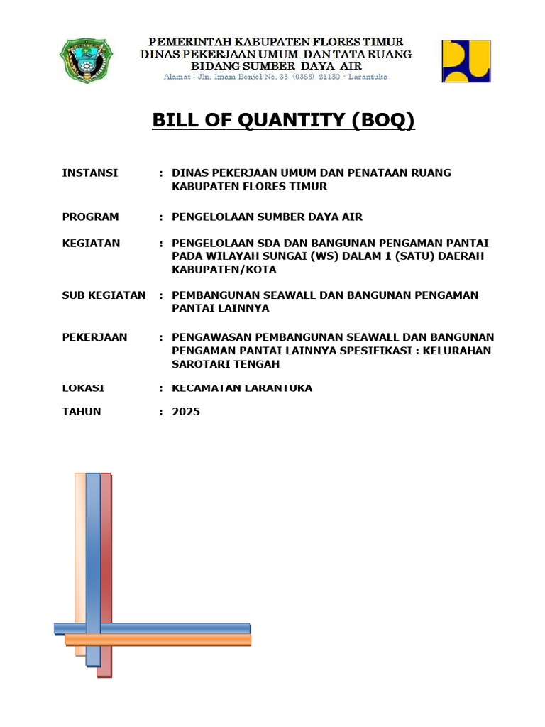 BOQ+Pw +pemb +Seawall+Kel +sarotari | PDF