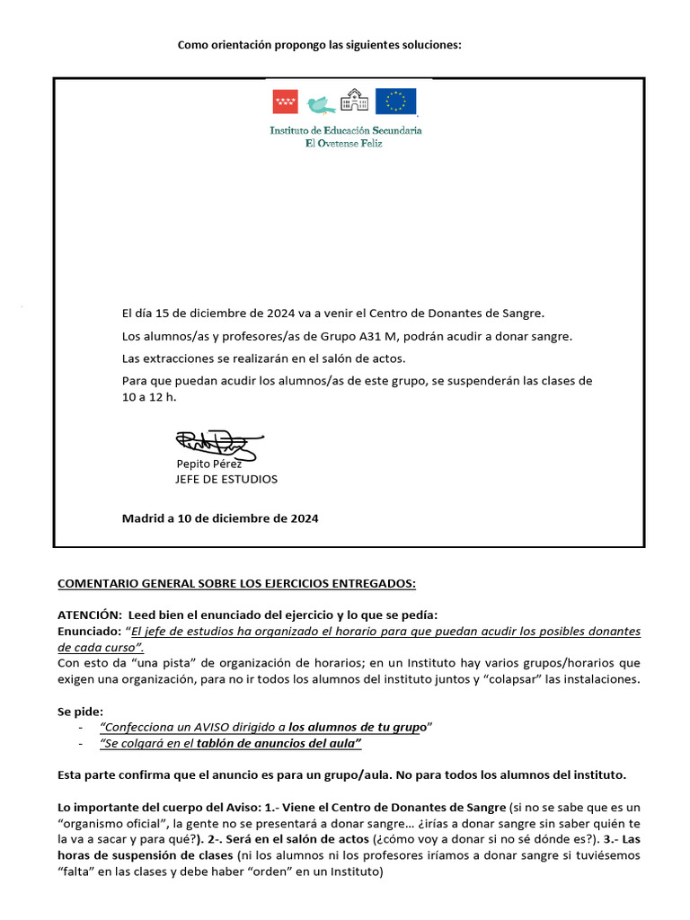 Aviso-Comunicado interno | PDF