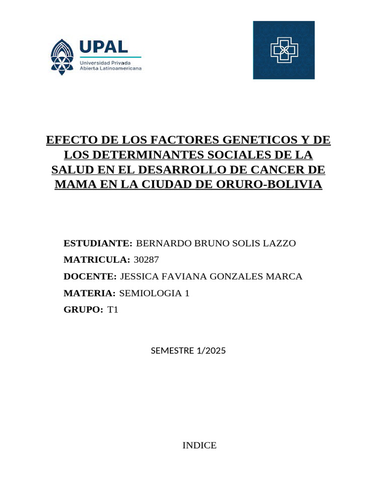 Efecto de Los Factores Geneticos y Ambientales en El Desarrollo de Cancer de Mam | PDF | Cáncer ...