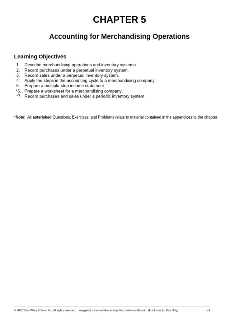 Solutions - Chapter 5 | PDF | Debits And Credits | Income Statement