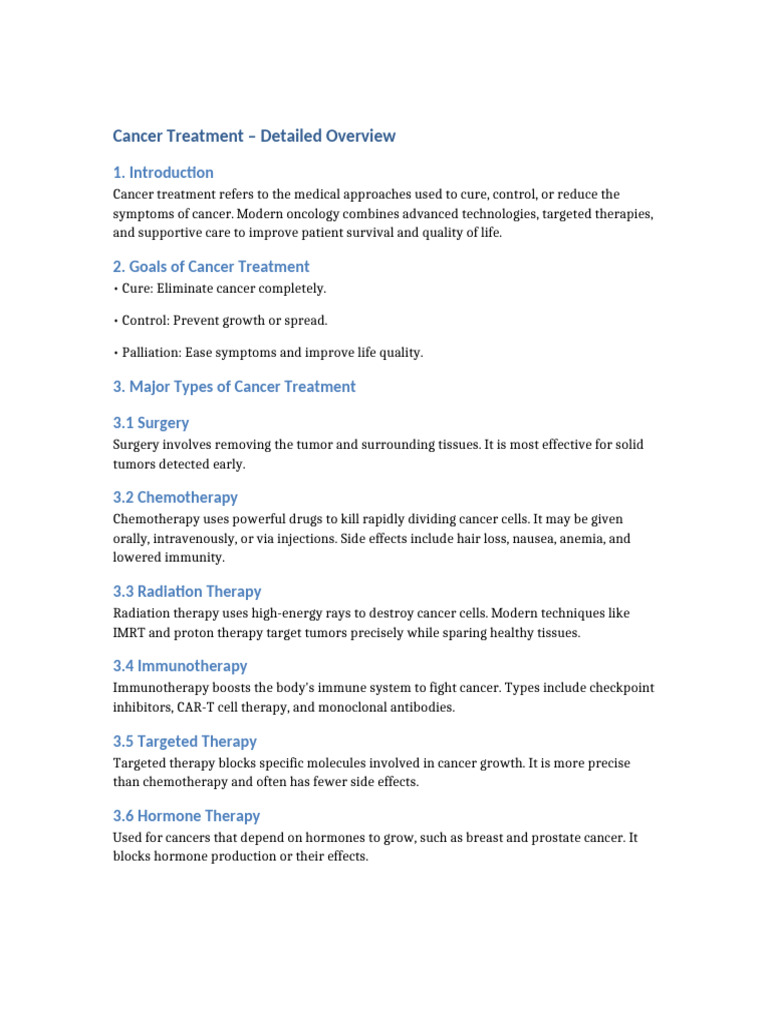 Cancer Treatment Project | PDF