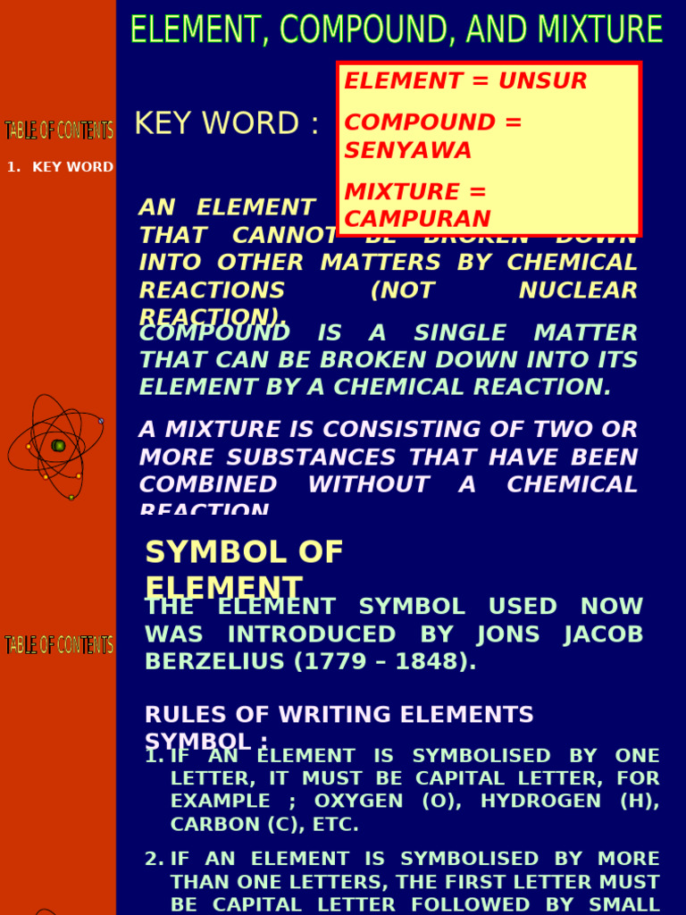 Elements Compounds Mixtures | PDF | Chemical Elements | Chemical Compounds