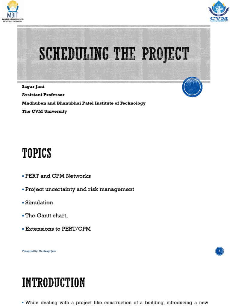 Project Scheduling with PERT and CPM | PDF