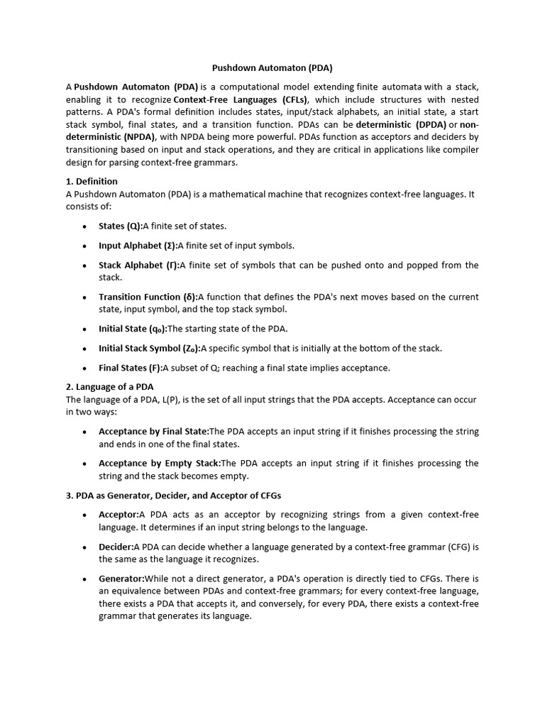Module 5 Pushdown Automaton | PDF | Theoretical Computer Science | Formal Methods