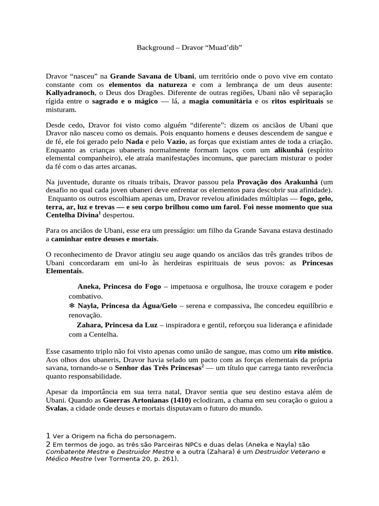 Background – Dravor “Muad’Dib”(1)(1) | PDF