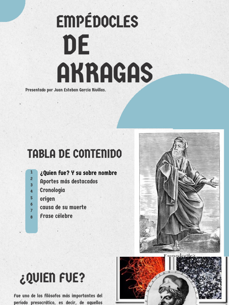 Empédocles: Filósofo Presocrático y Su Legado | PDF