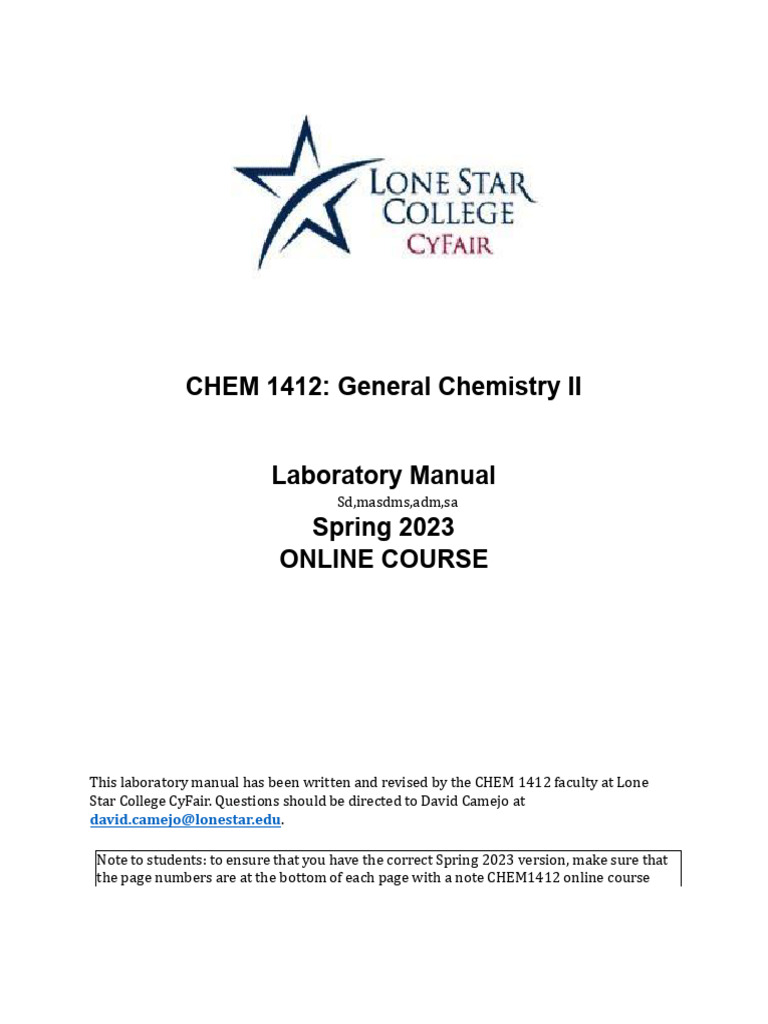 Colligative Properties Lab Manual 2023 | PDF | Chemistry | Physical ...