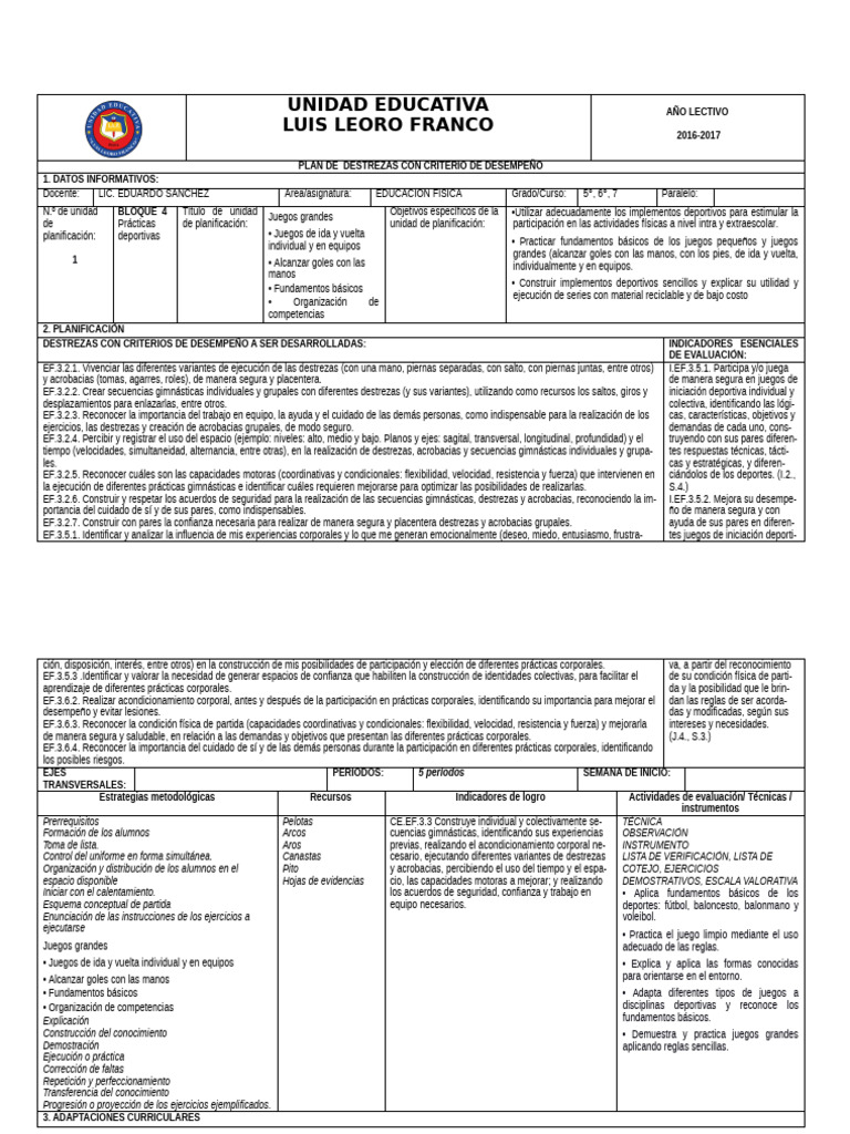 Formato PDCD Bloque 4 | PDF | Aprendizaje | Maestros