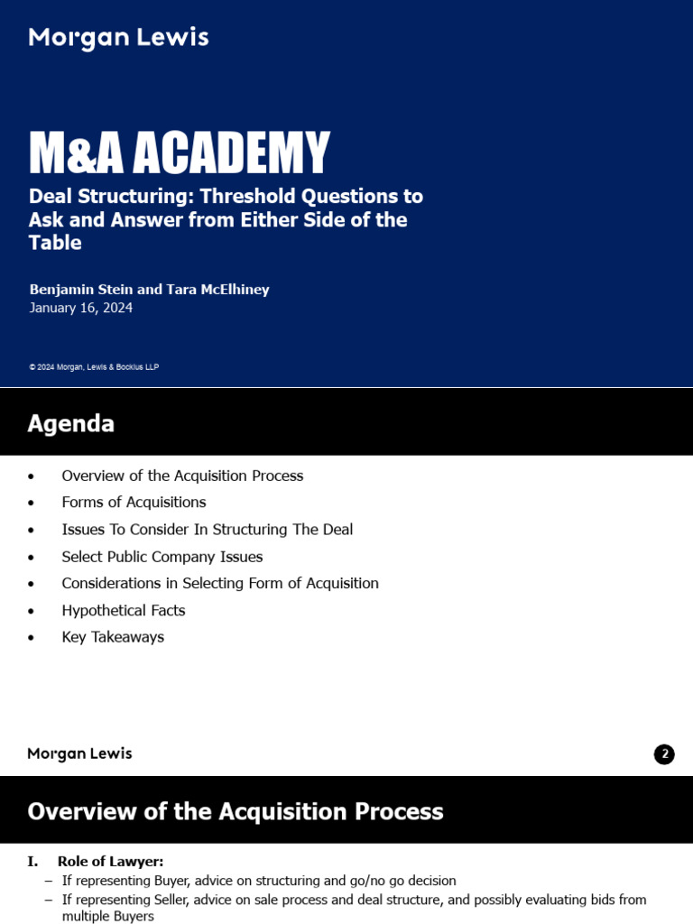 M&a - Deal Structuring | PDF | Mergers And Acquisitions | Stocks