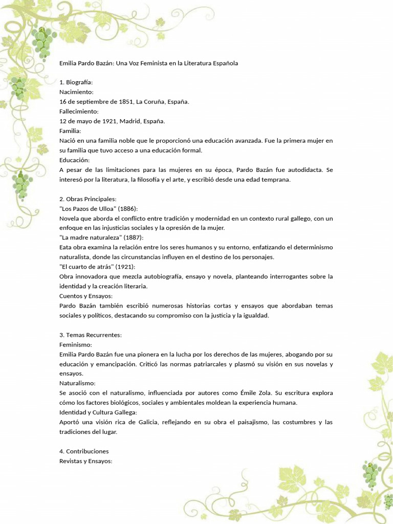 Emilia Pardo Bazan | PDF | Feminismo | Estudios de género