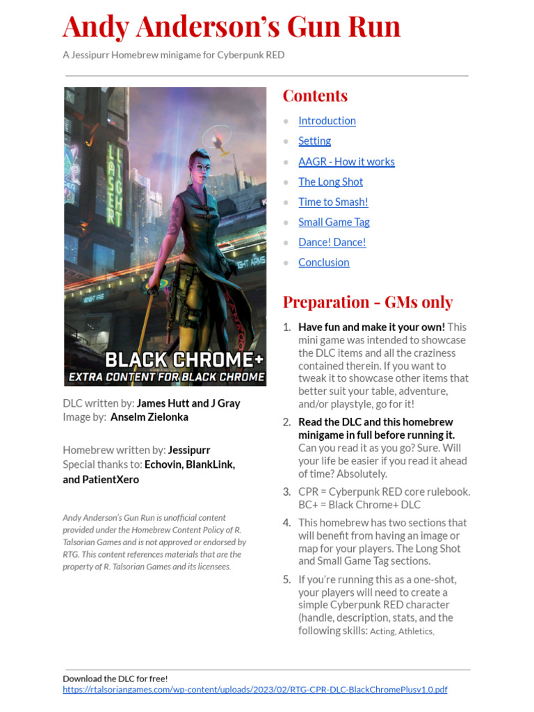 Cyberpunk Red - Net - Adventure - Andy Anderson S Gun Run by Jessipurr ...
