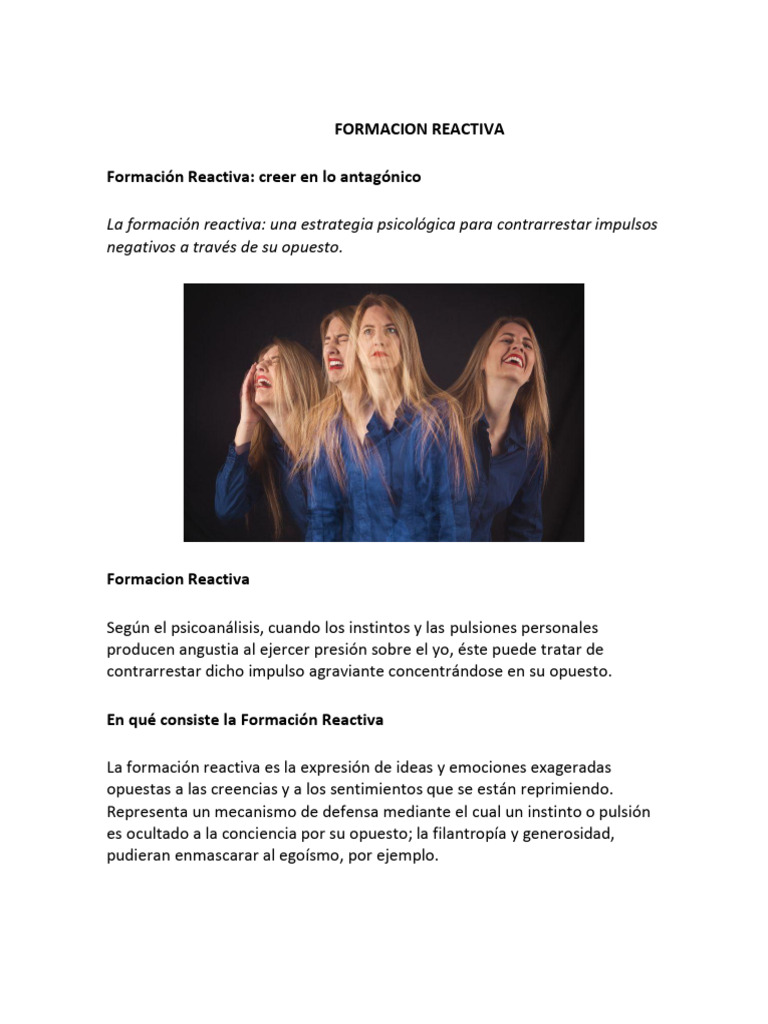 Formacion Reactiva | PDF | Amor | Masculinidad