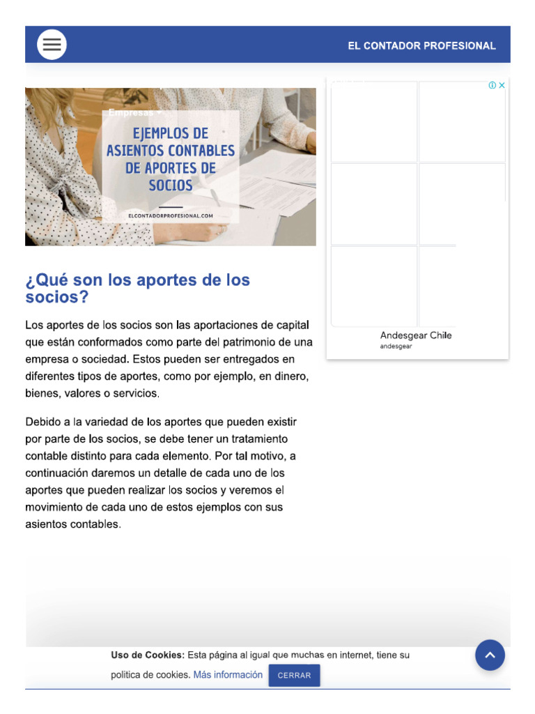 Asiento Contable Aporte Socios | PDF