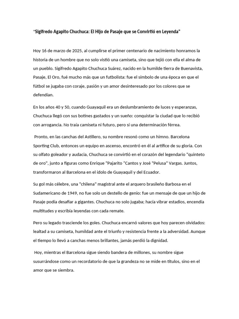 Sigifredo Agapito Chuchuca | PDF