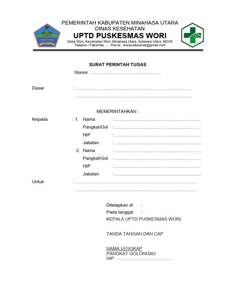 Format Surat Perintah Tugas | PDF