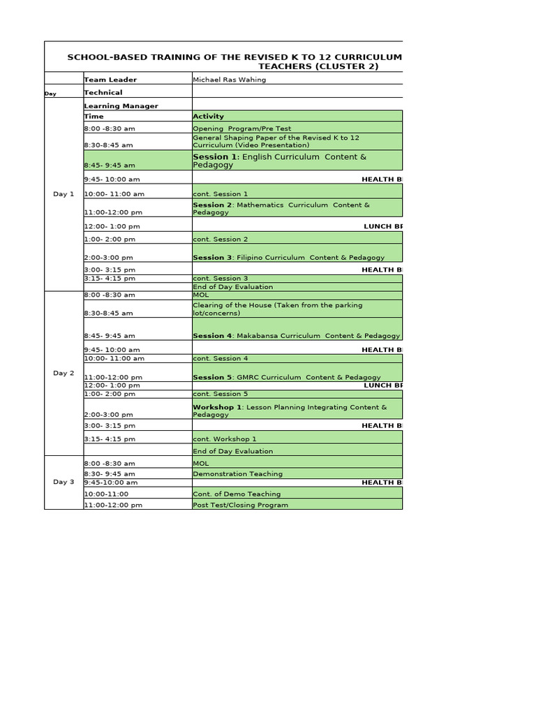 Grade 2 and Grade 3 Training Matrix | PDF | Curriculum | Behavior Modification
