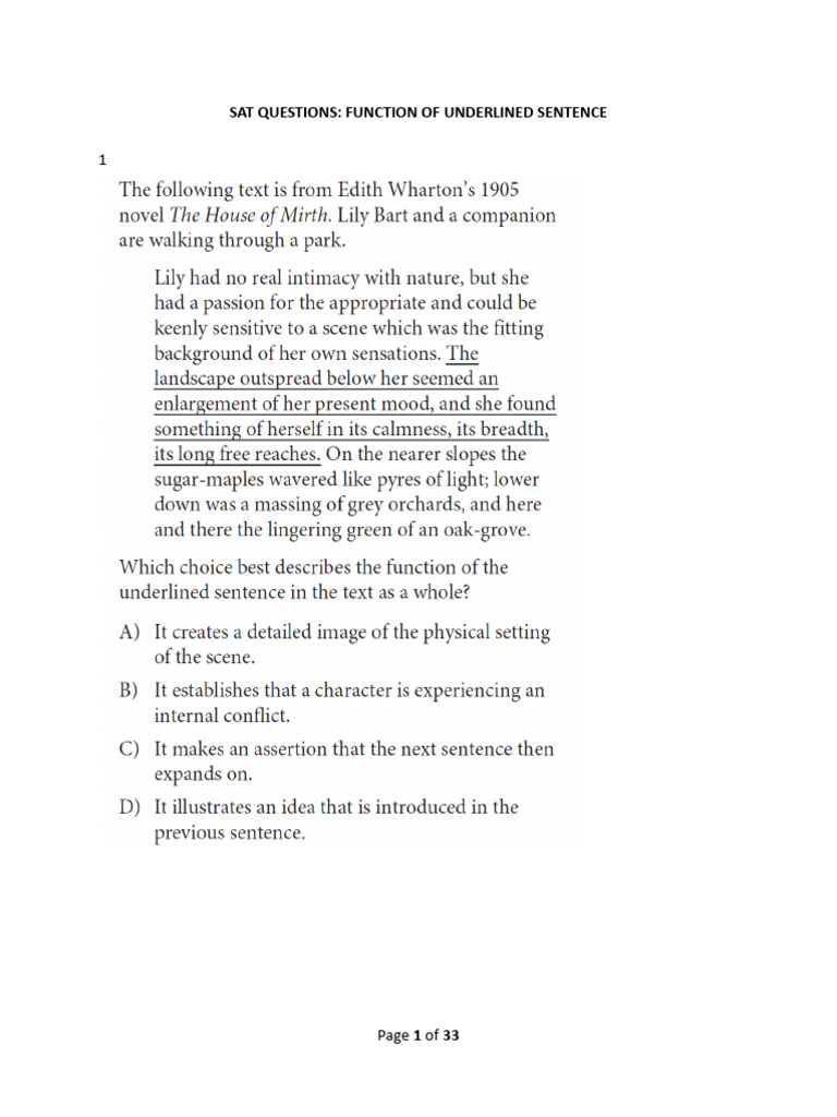 SAT RW 11 Function of Underlined Text(1) | PDF