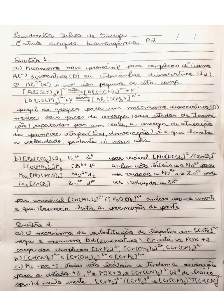 Ed Bioinorgânica p2 | PDF