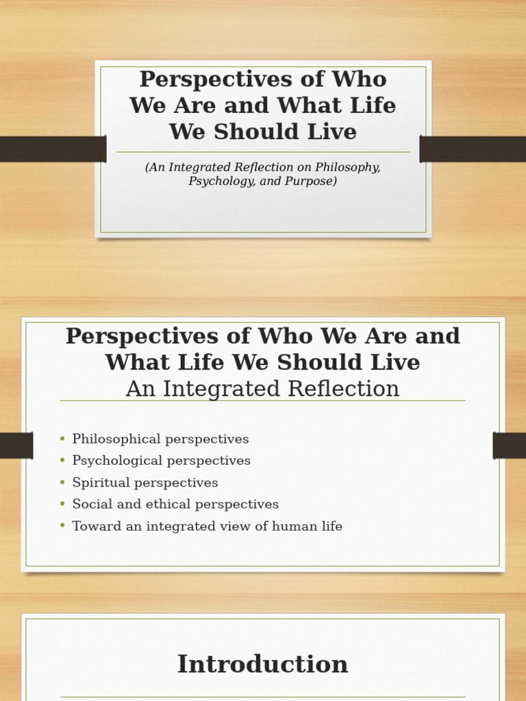 Integrated Perspectives on Life and Identity | PDF | Spirituality ...