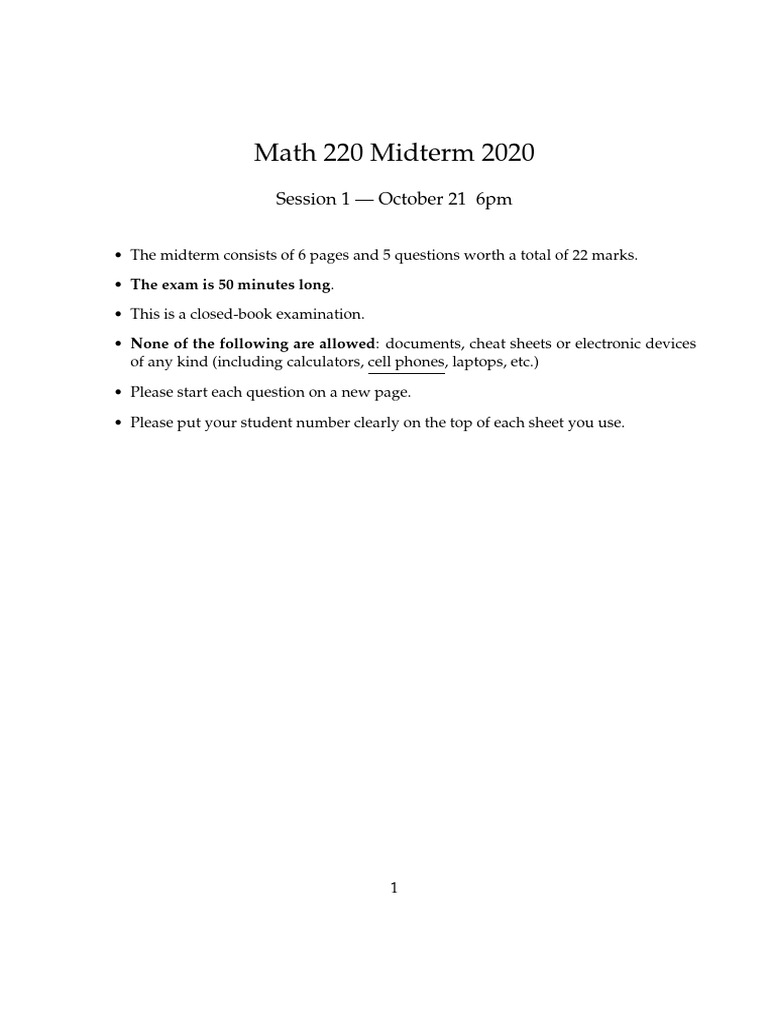 Practice Midterm 2 With Solutions | PDF | Elementary Mathematics | Mathematics
