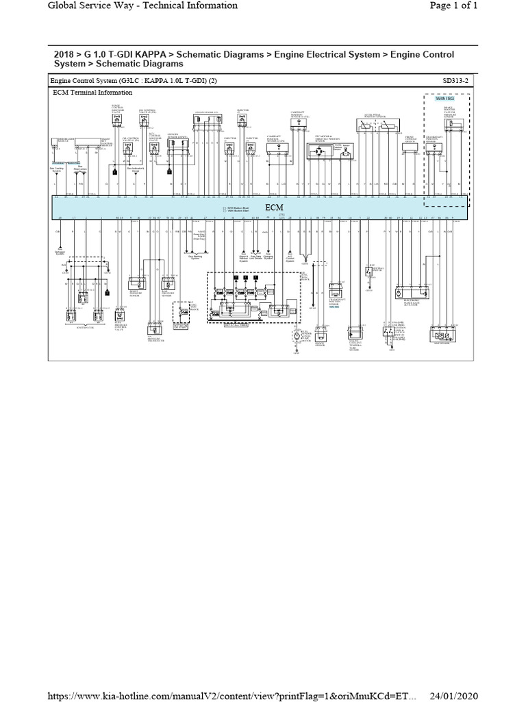 2018 Rio G 1.0-T-Gdi-Kappa-Diagram | PDF