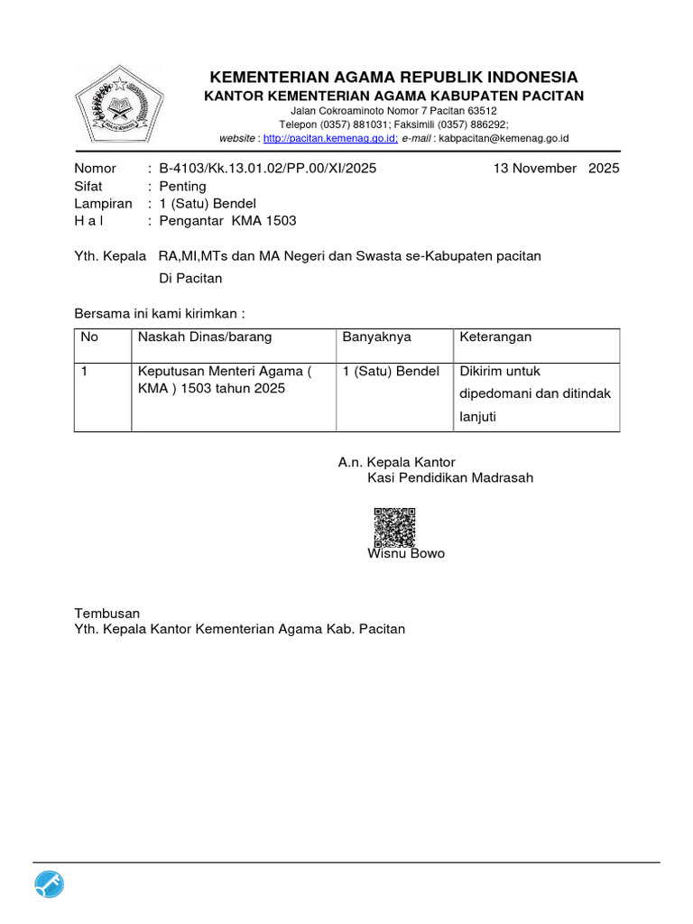 KMA 1503 Tahun 2025 | PDF