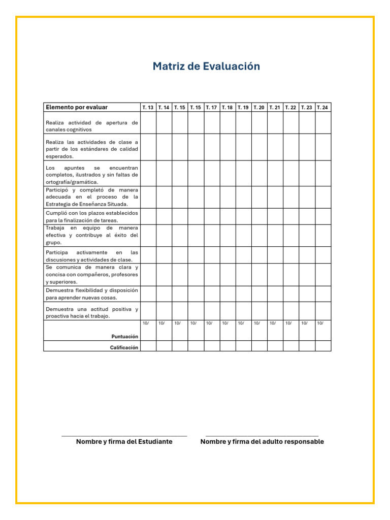 Matriz de Evaluaci-n | PDF