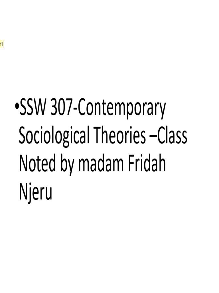 CONTEMPORARY SOCIOLOGICAL THEORIES | PDF | Sociology | Liberal Arts ...