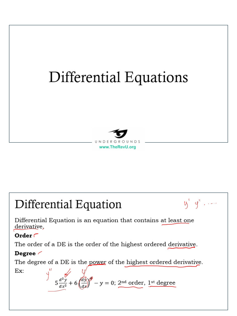 8 Diff Equation With Sol | PDF | Radioactive Decay | Equations