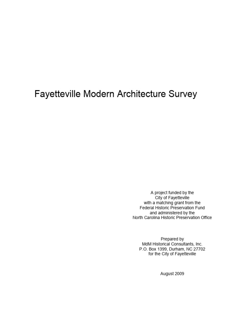 FINAL Fayetteville Modern Architectural Survey Report | PDF ...